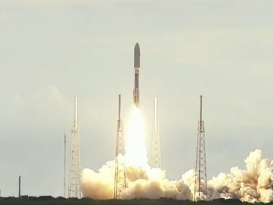 Rocket launch sends communications satellite into space