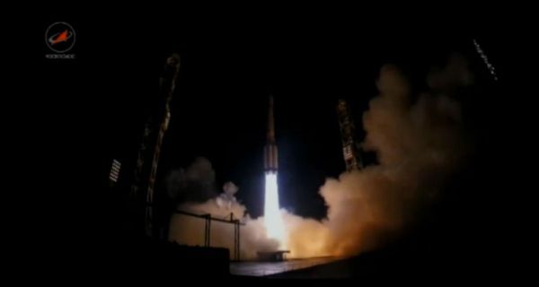 Proton rocket launches with Russian-European comsat